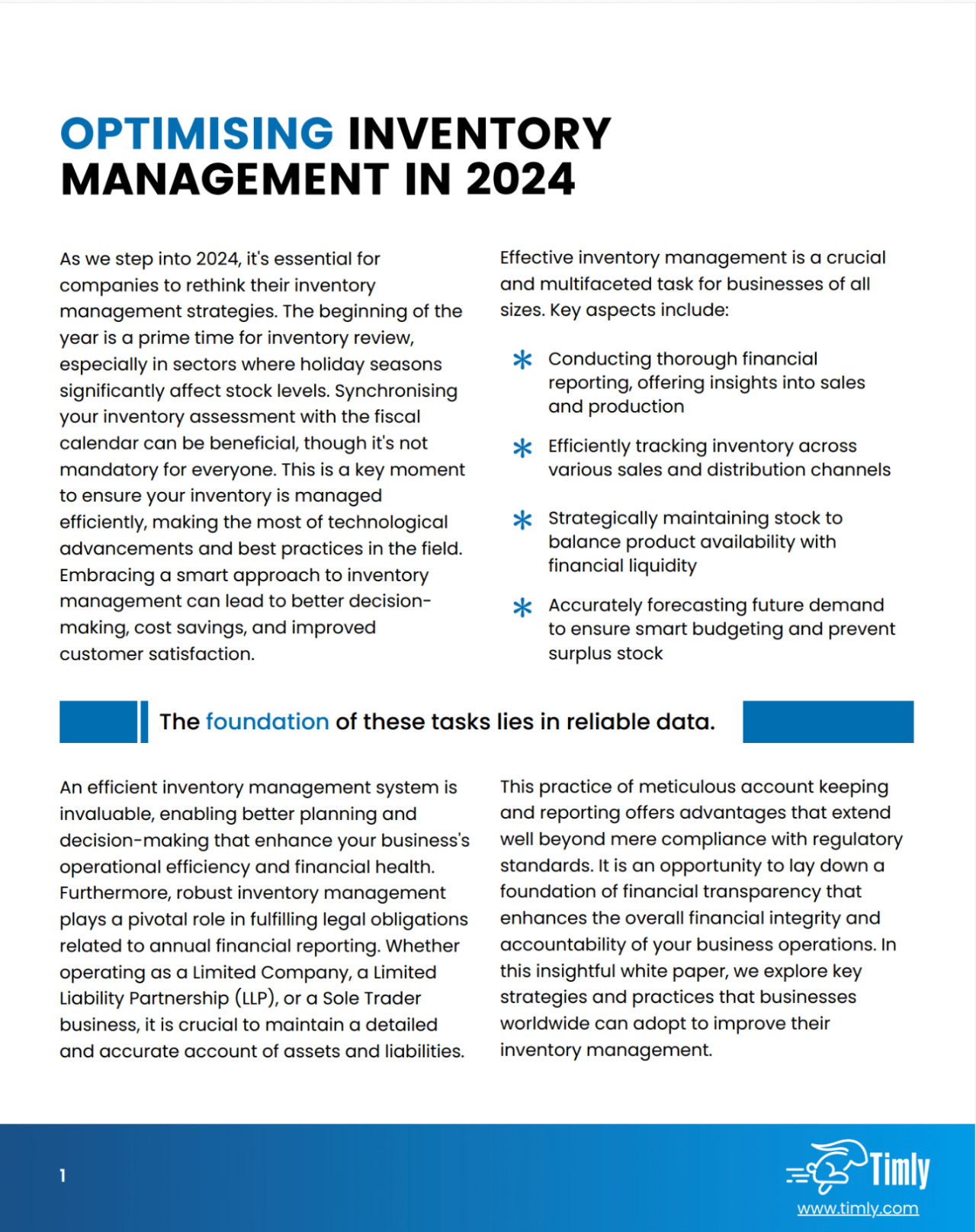Optimise Inventory Management: Free White Paper Download